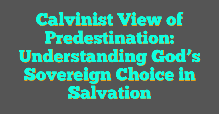 Calvinist View Of Predestination: Understanding God's Sovereign Choice ...