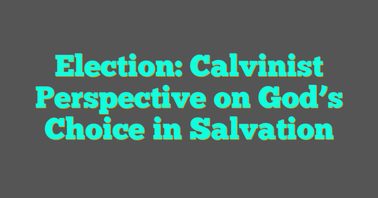 Election: Calvinist Perspective On God's Choice In Salvation - The Witness