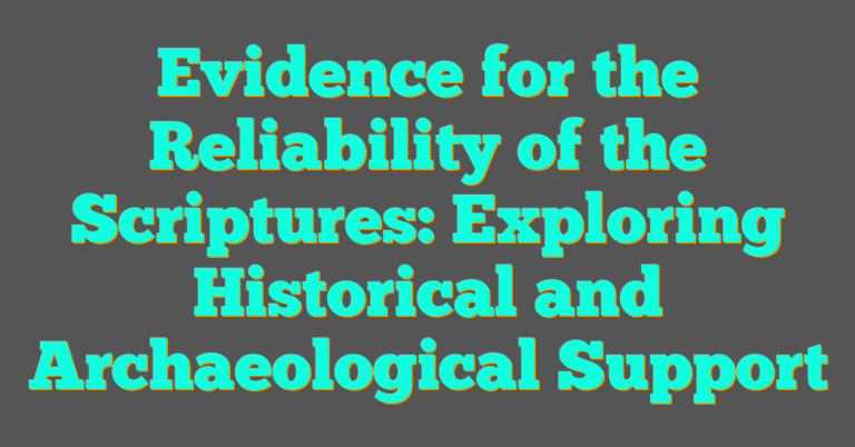 Evidence For The Reliability Of The Scriptures: Exploring Historical ...