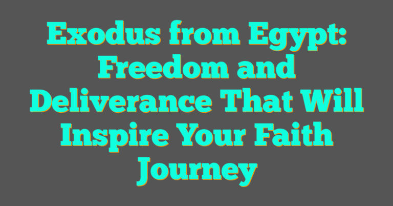 Exodus From Egypt: Freedom And Deliverance That Will Inspire Your Faith ...
