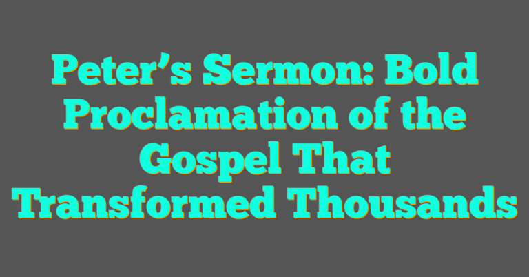 Peter's Sermon: Bold Proclamation Of The Gospel That Transformed ...