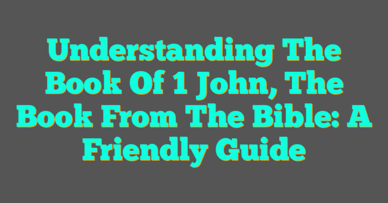Understanding The Book Of 1 John, The Book From The Bible: A Friendly ...